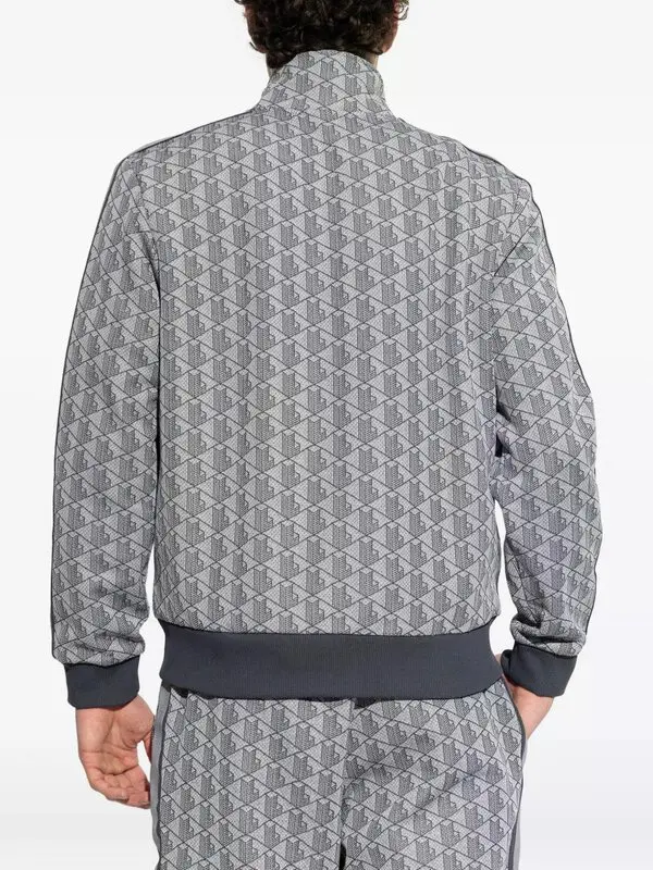 Lacoste Patterned Zip-up Sweatshirt - Grey