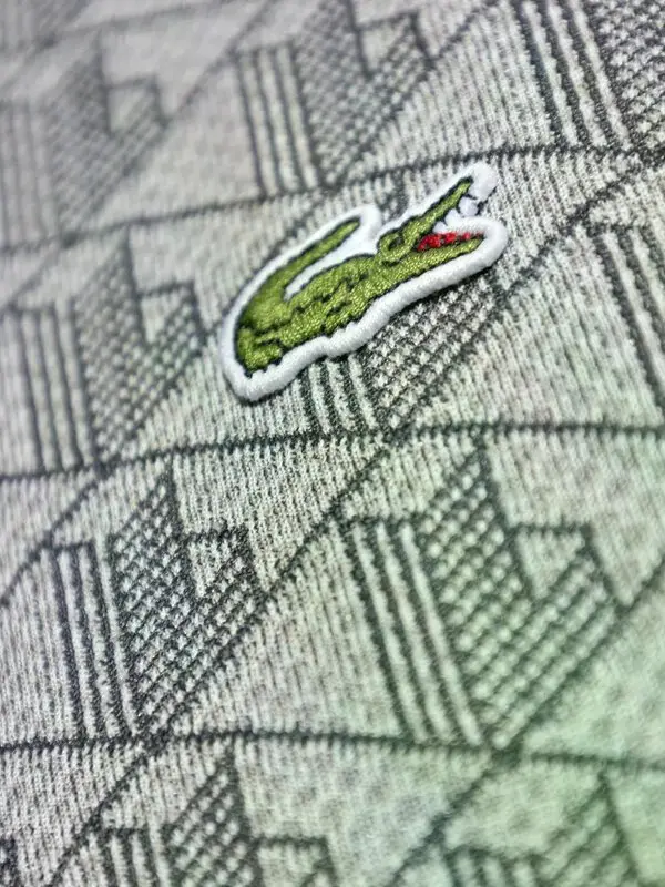 Lacoste Patterned Zip-up Sweatshirt - Grey
