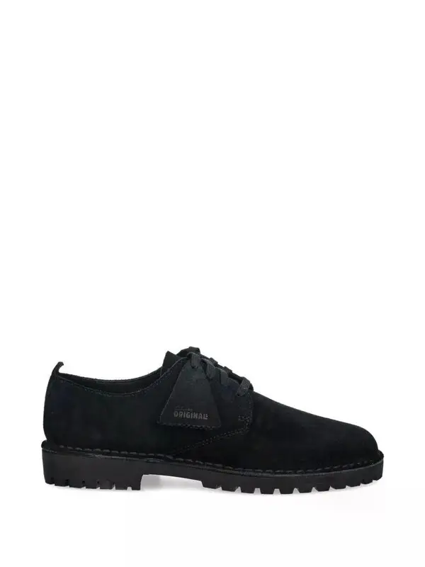 Clarks Rock Lo Suede Derby Shoes - Black