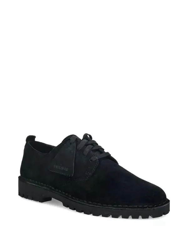 Clarks Rock Lo Suede Derby Shoes - Black