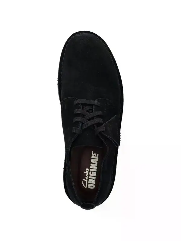 Clarks Rock Lo Suede Derby Shoes - Black