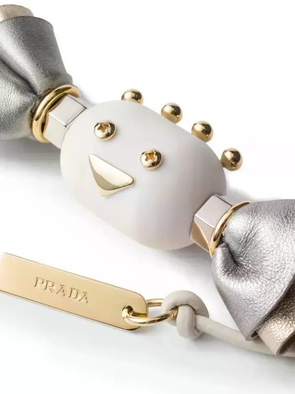 Prada Snap Hook Bow Charm Keyring