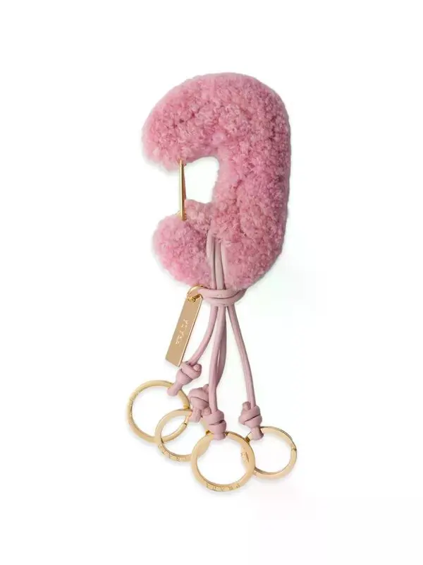 Prada Wool And Leather Keyring Charm - Pink