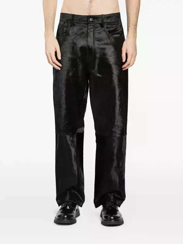 SUNFLOWER Wide Twist Leather Trousers
