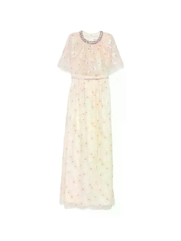 SELF-PORTRAIT Sequined Floral Dress