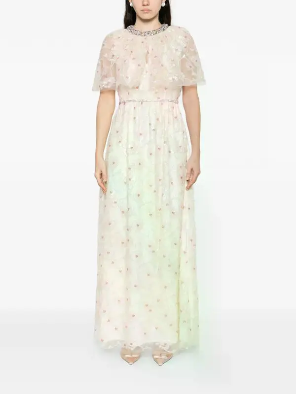 SELF-PORTRAIT Sequined Floral Dress