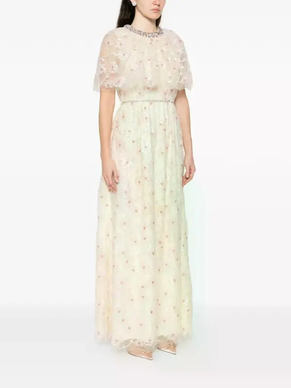 SELF-PORTRAIT Sequined Floral Dress