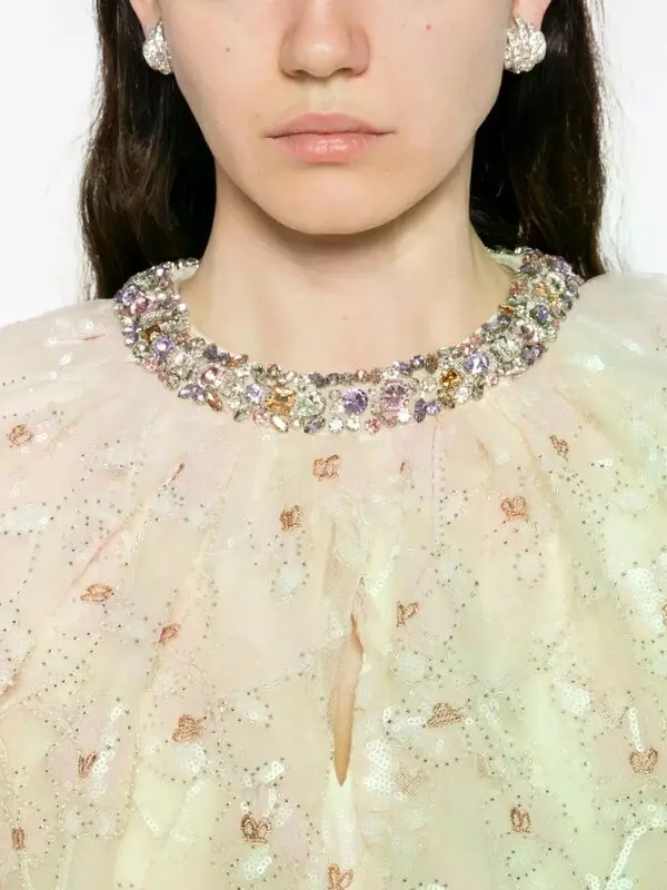 SELF-PORTRAIT Sequined Floral Dress