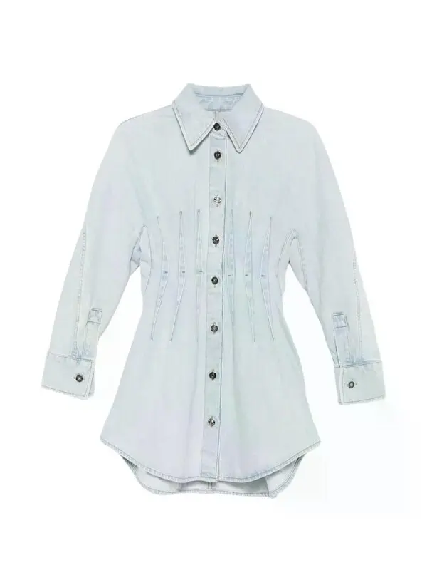 Givenchy Buttoned Midi Denim Dress - Blue