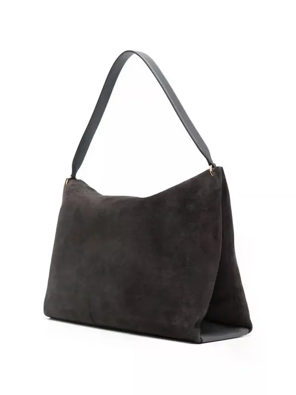 WANDLER Penelope Suede Shoulder Bag - Grey