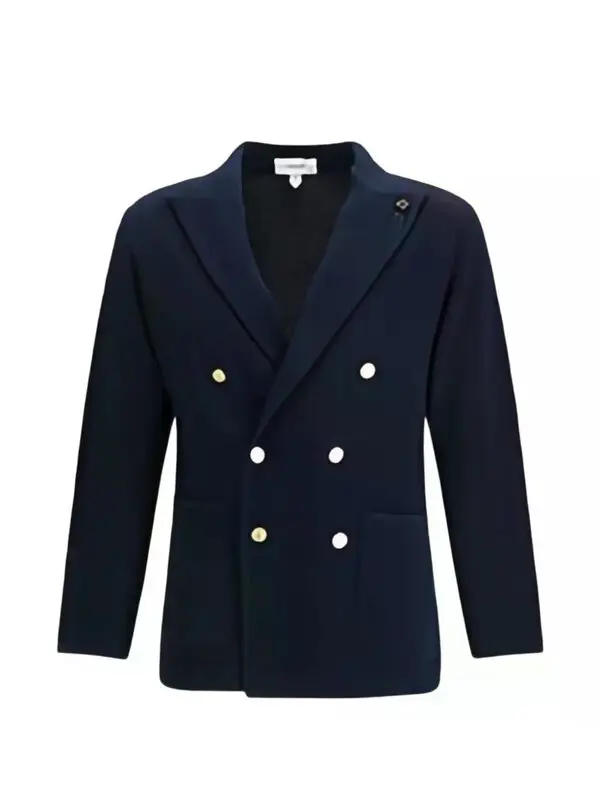 LARDINI Double-breasted Knitted Blazer