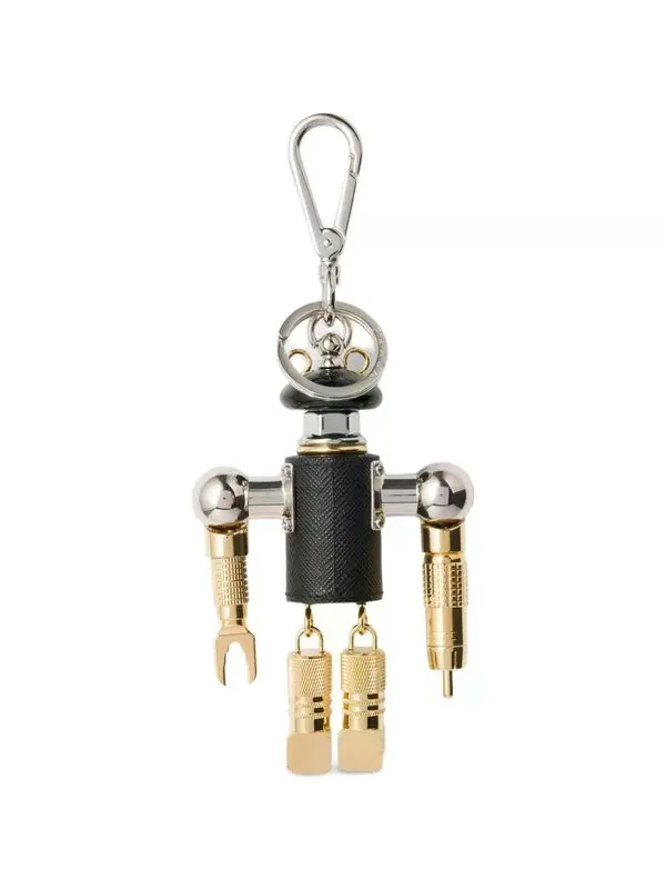 Prada Robot Charm Key Ring - Black