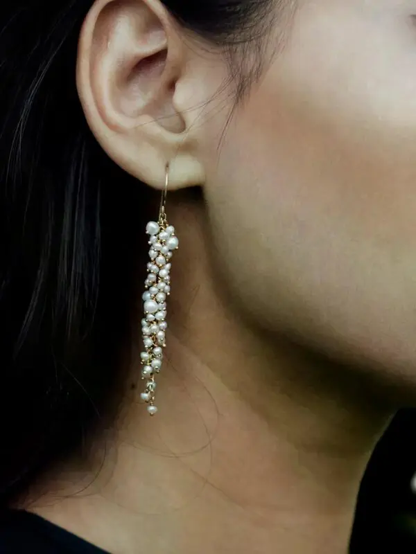 FREYA ROSE Pearl Drop Earrings - Silver
