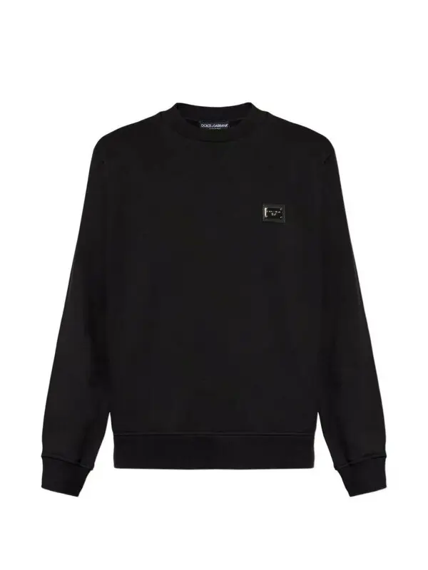 Dolce & Gabbana Logo-plaque Crew-neck Sweatshirt - Black