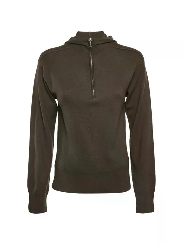 Burberry Half Zip-up Hooded Wool Sweater