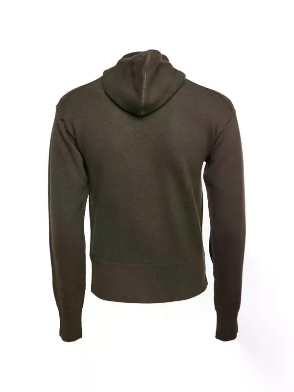 Burberry Half Zip-up Hooded Wool Sweater