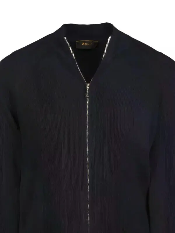 MOORER Ribbed Zip Cardigan