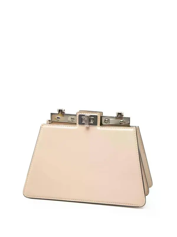 Fendi Small Leather Peekaboo Cut Chain Shoulder Bag