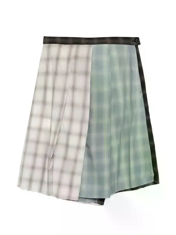 SONG FOR THE MUTE Patchwork Check Shorts