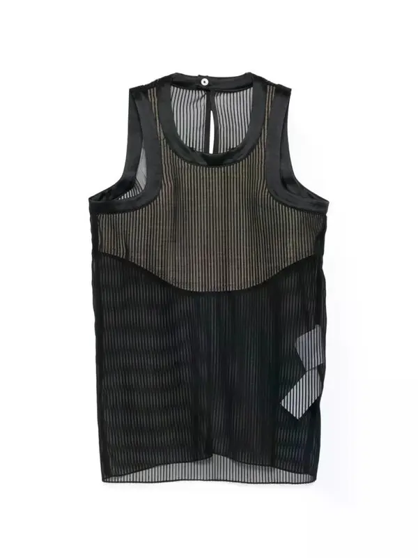 Sacai Striped Sleeveless Top - Grey