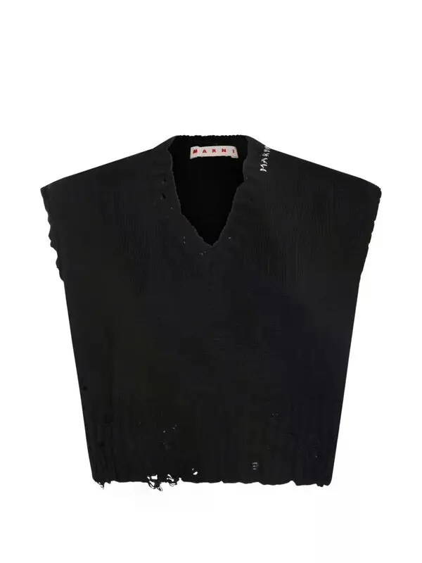 Marni Distressed V-neck Top
