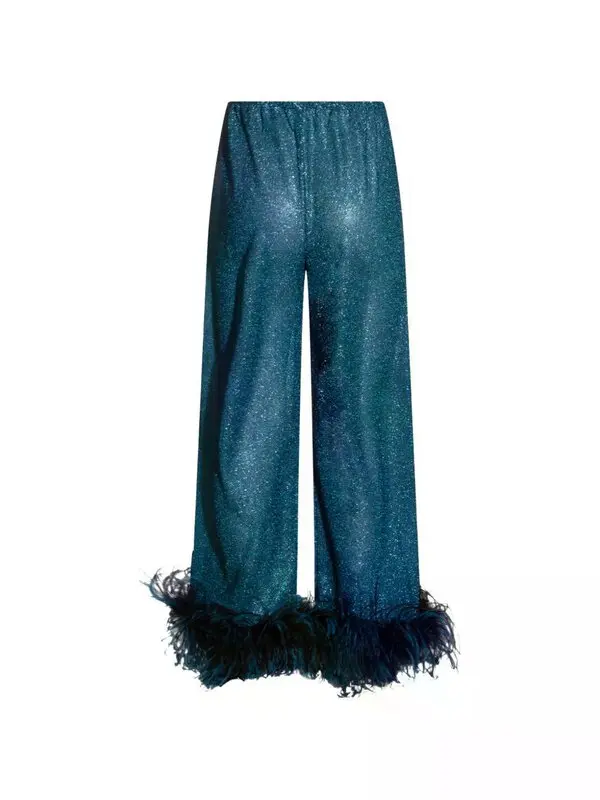 Oseree Feather-trim Trousers