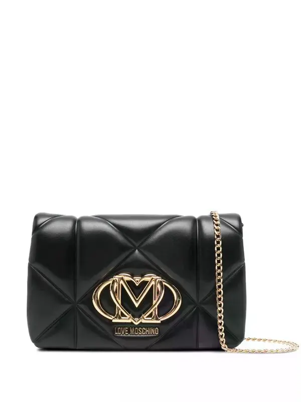 Moschino Quilted Chain Crossbody Bag - Black