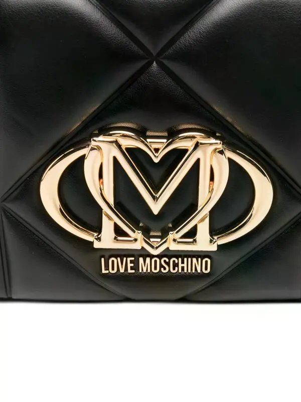 Moschino Quilted Chain Crossbody Bag - Black