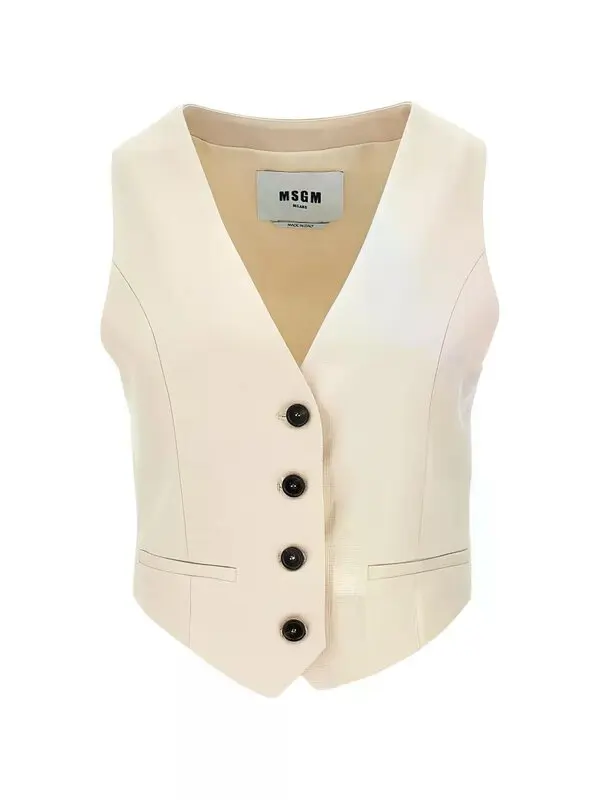 MSGM Buttoned Waistcoat - Neutrals