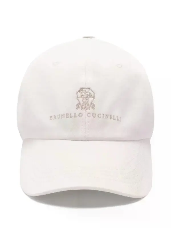 Brunello Cucinelli Logo-embroidered Cap - White