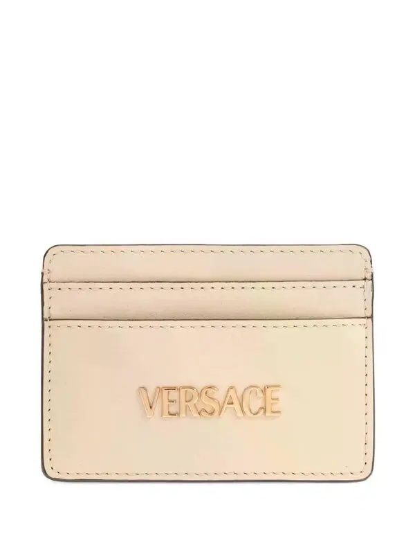 Versace Logo-lettering Card Holder - Neutrals