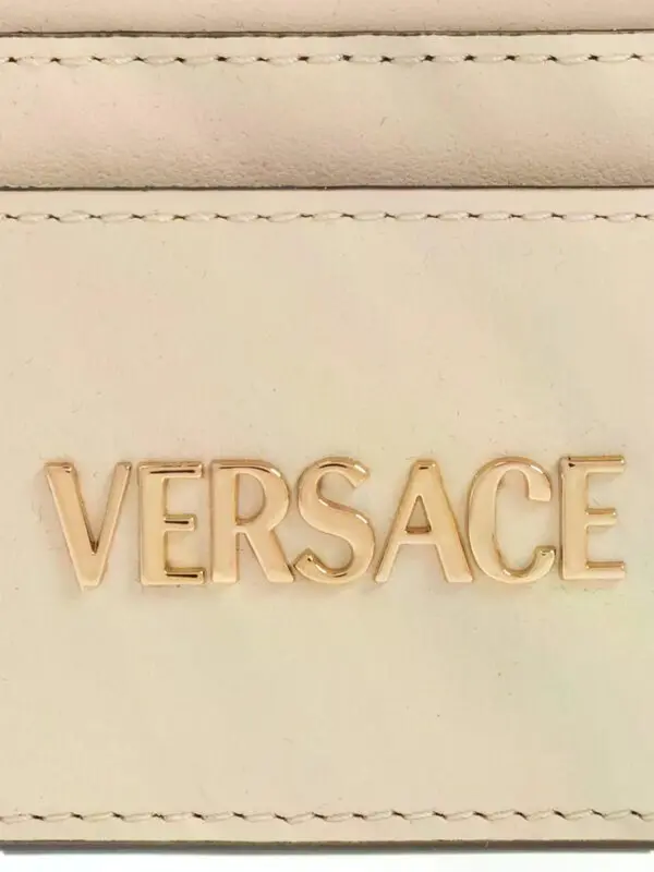 Versace Logo-lettering Card Holder - Neutrals