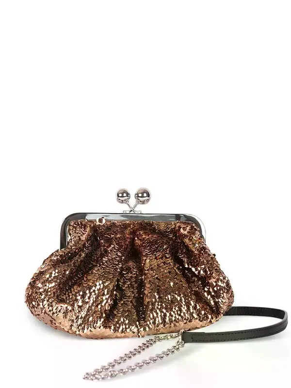 Max Mara Small Pasticcino Sequin Clutch Bag - Brown
