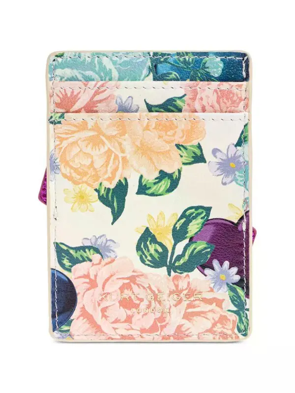 Kurt Geiger Kensington Floral-print Card Holder - Neutrals