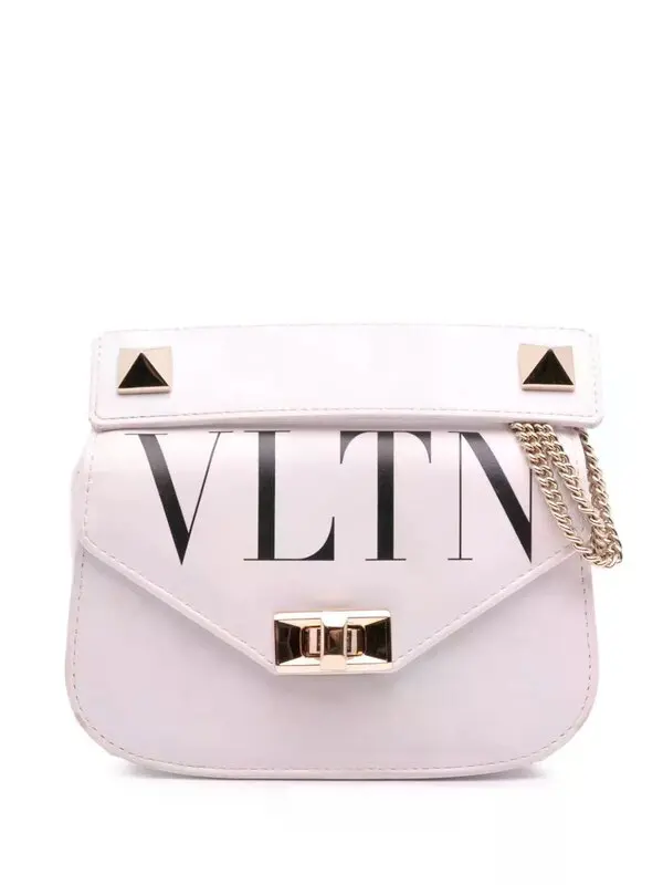 Valentino Garavani Small Leather Vltn Chain Crossbody Bag - White