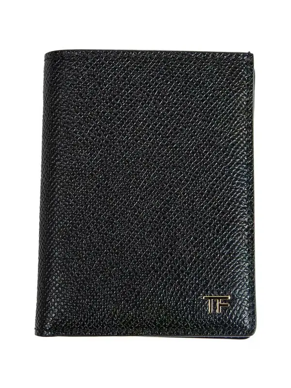 TOM FORD Small Folding Leather Cardholder - Black