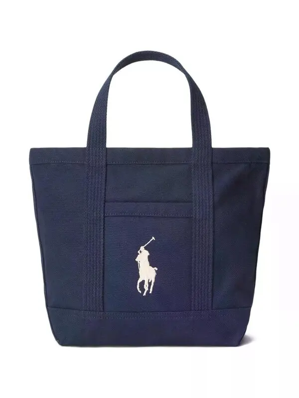 Polo Ralph Lauren Embroidered-logo Top-handle Tote - Blue