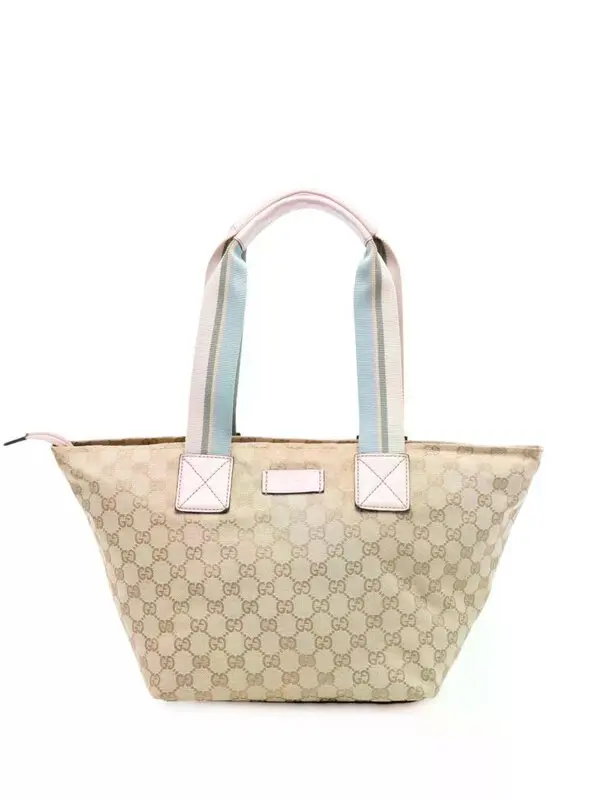 Gucci Gg Canvas Web Tote Bag - Brown