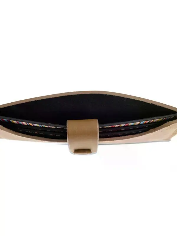 Paul Smith Snap-button-closure Striped-detail Card Holder - Brown