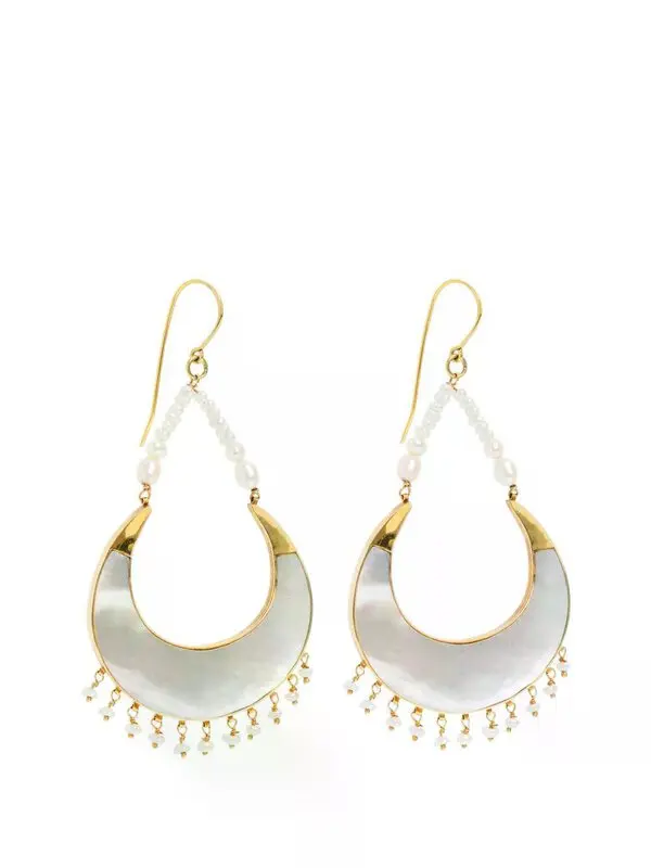 FREYA ROSE Warrioress Luna Mother-of-pearl Earrings - Gold