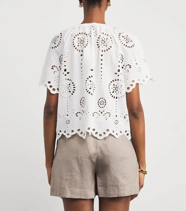 Matteau Cotton Broderie Anglaise Blouse - White