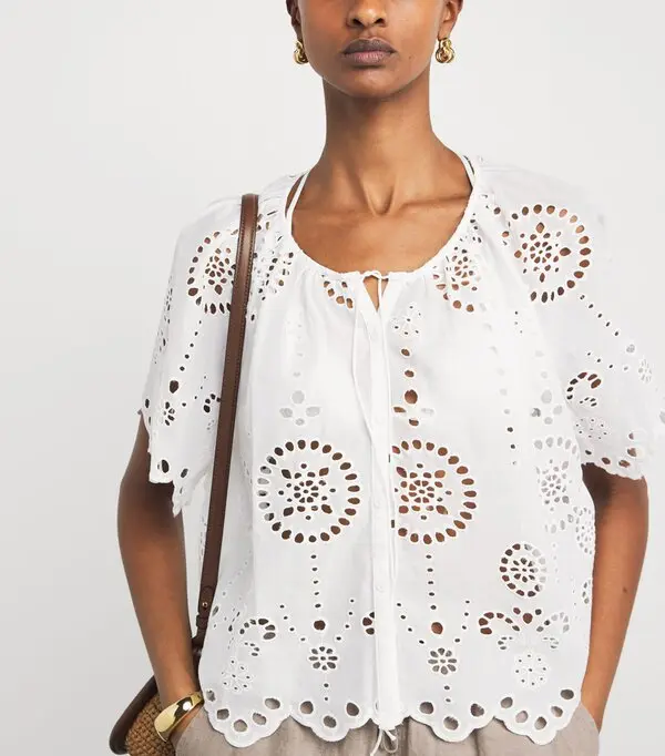 Matteau Cotton Broderie Anglaise Blouse - White