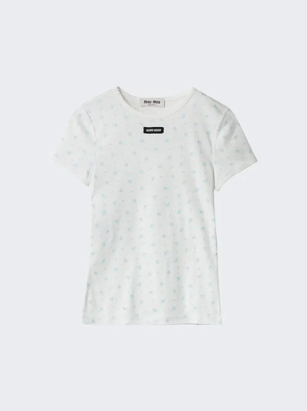 Miu Miu Floral Print T-shirt