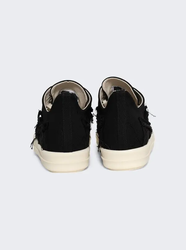 Rick Owens Slashed Denim Low-top Sneakers