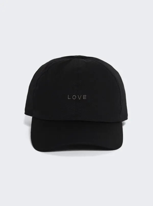 Rick Owens Love Embroidered Baseball Cap - Black