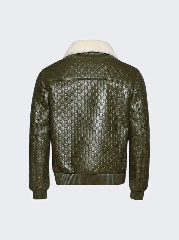 Gucci Gg Embossed Bonded Leather Bomber