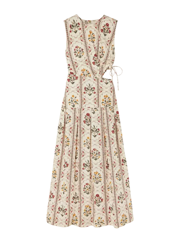 Agua Bendita Otoño Andes Embellished Printed Midi Dress - Multi