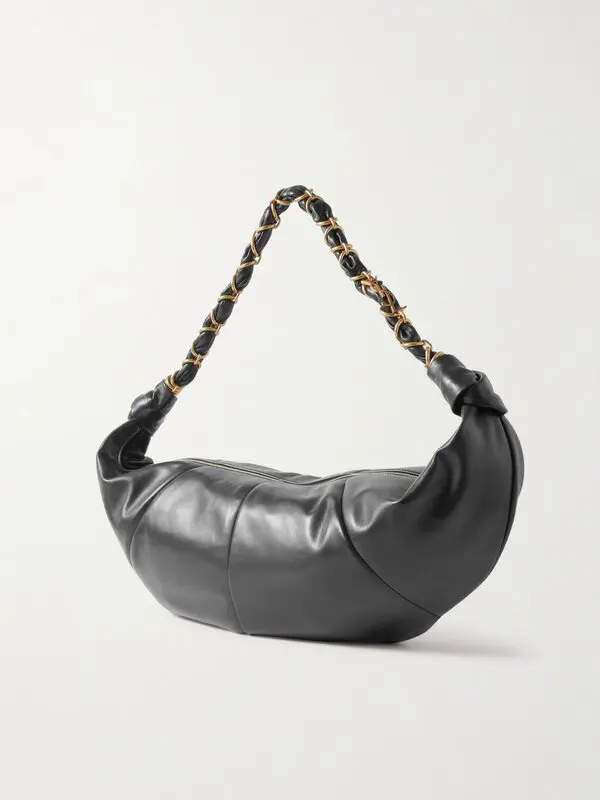 Saint Laurent Amalia Leather Shoulder Bag - Black