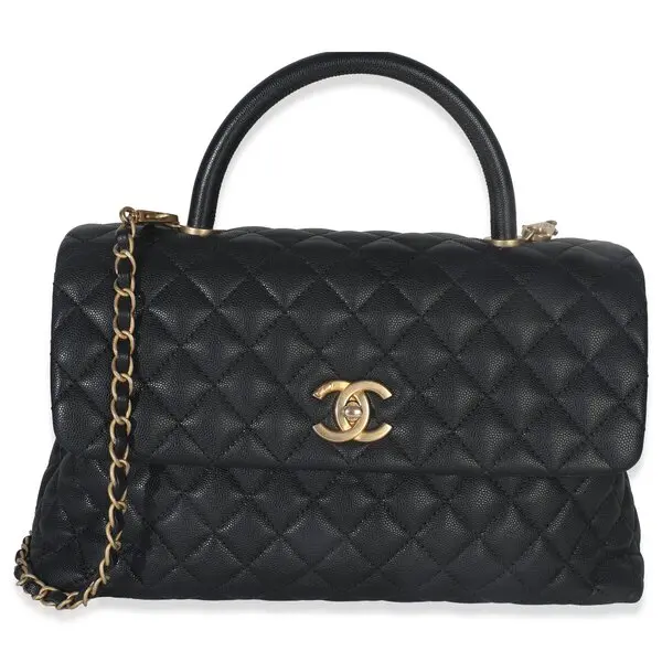 Chanel Quilted Caviar Top Handle Bag