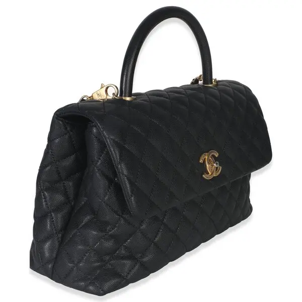 Chanel Quilted Caviar Top Handle Bag